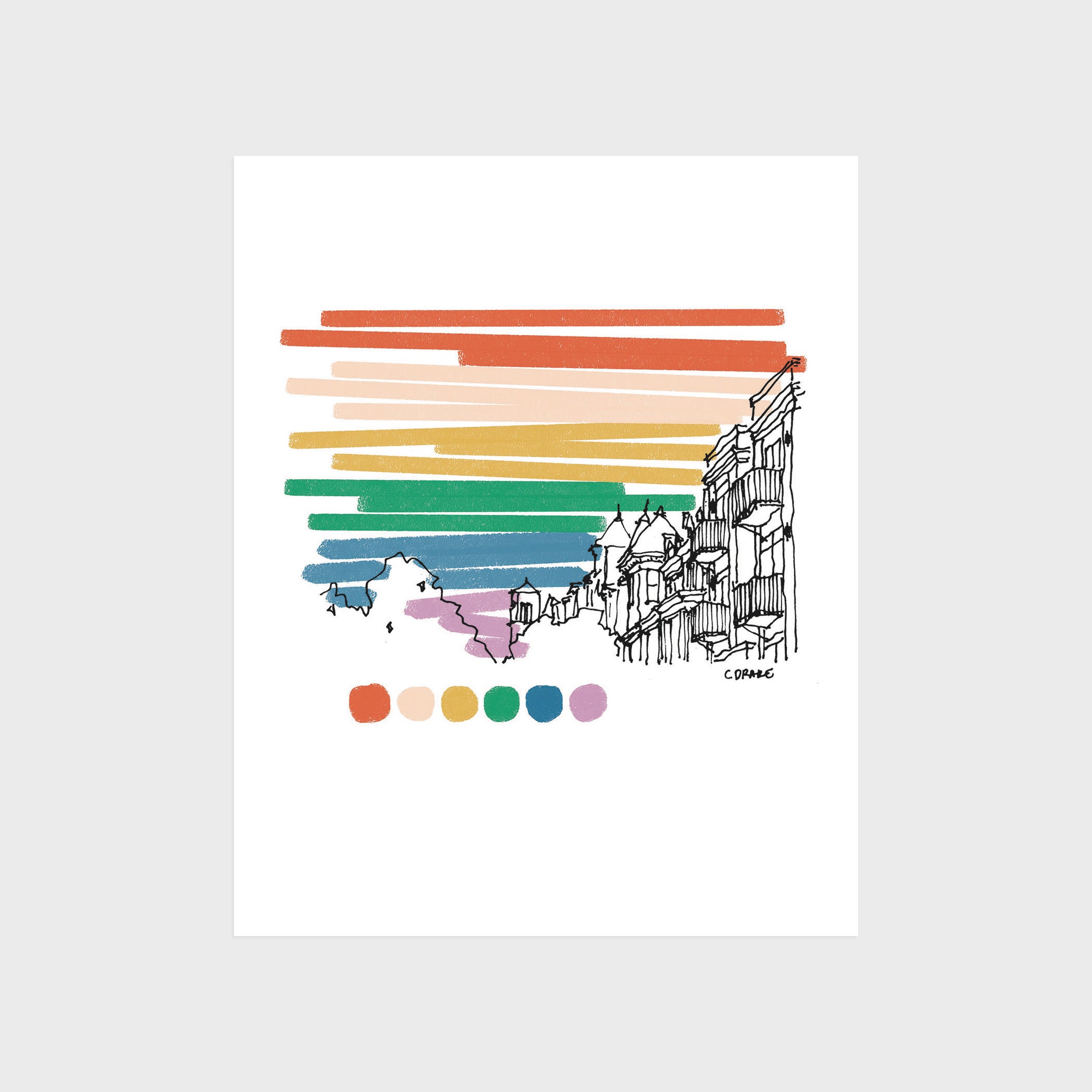 Washington DC Rainbow Sky Print – Lunch City Studio