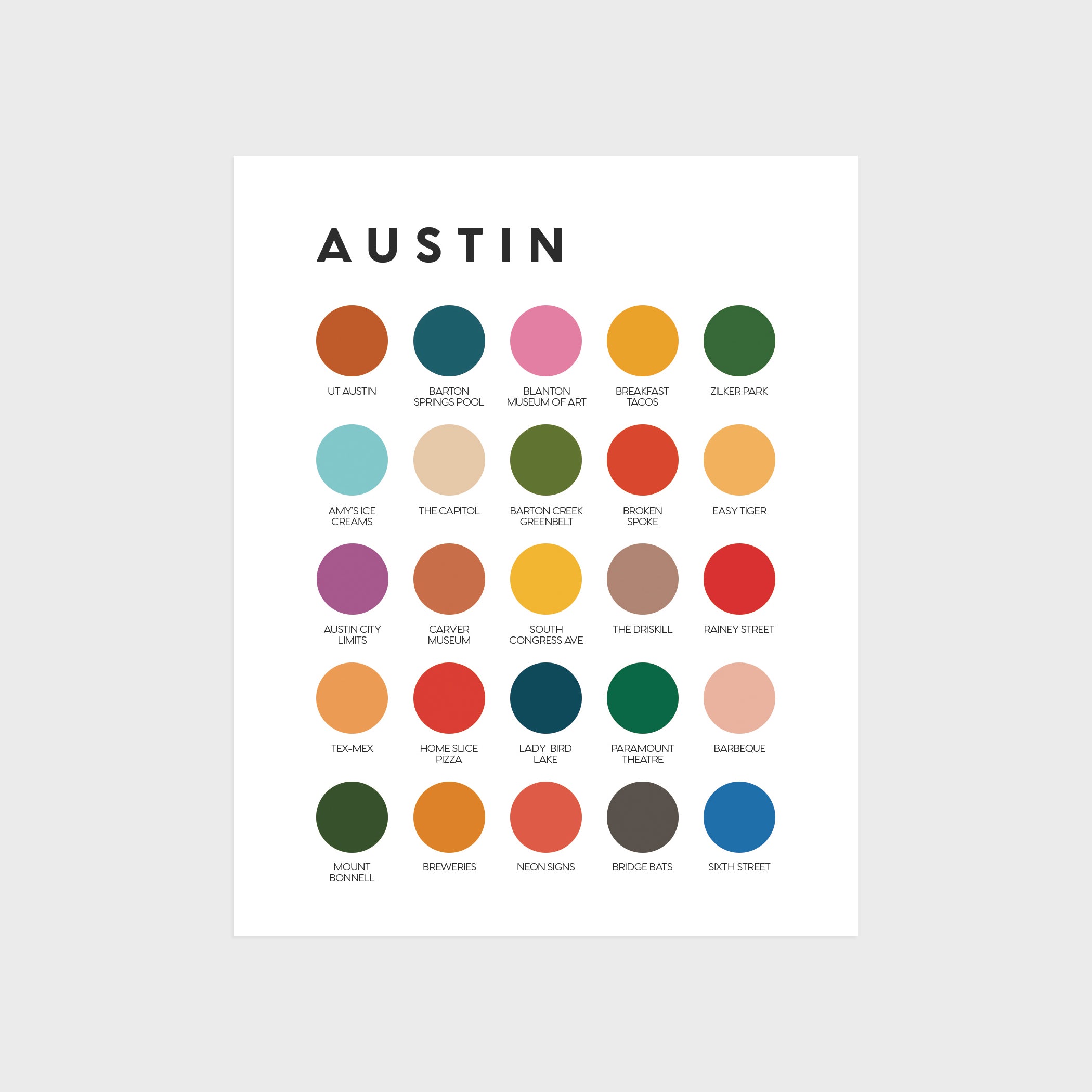 Austin Color Palette Print – Lunch City Studio