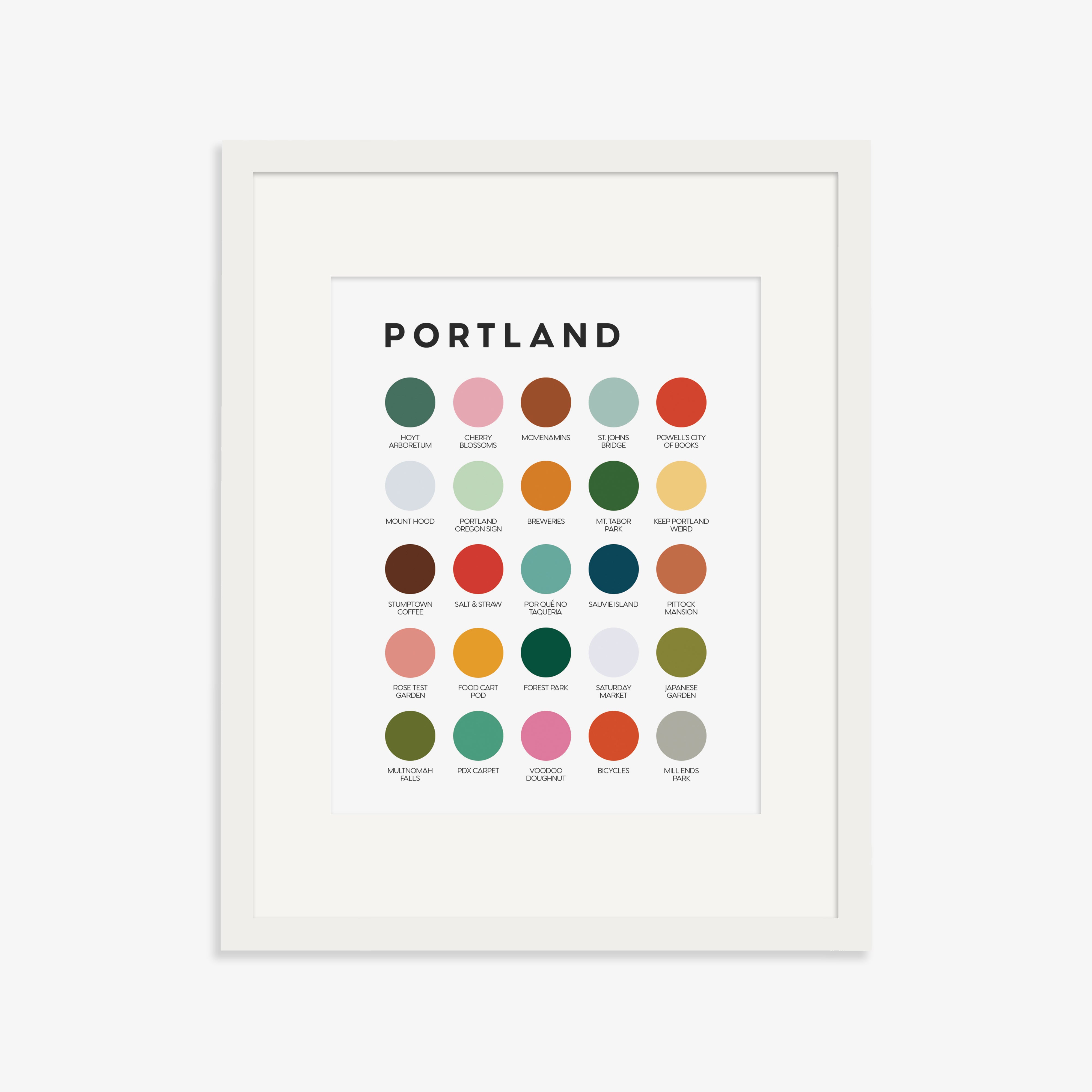 Portland, Oregon Color Palette Print – Lunch City Studio