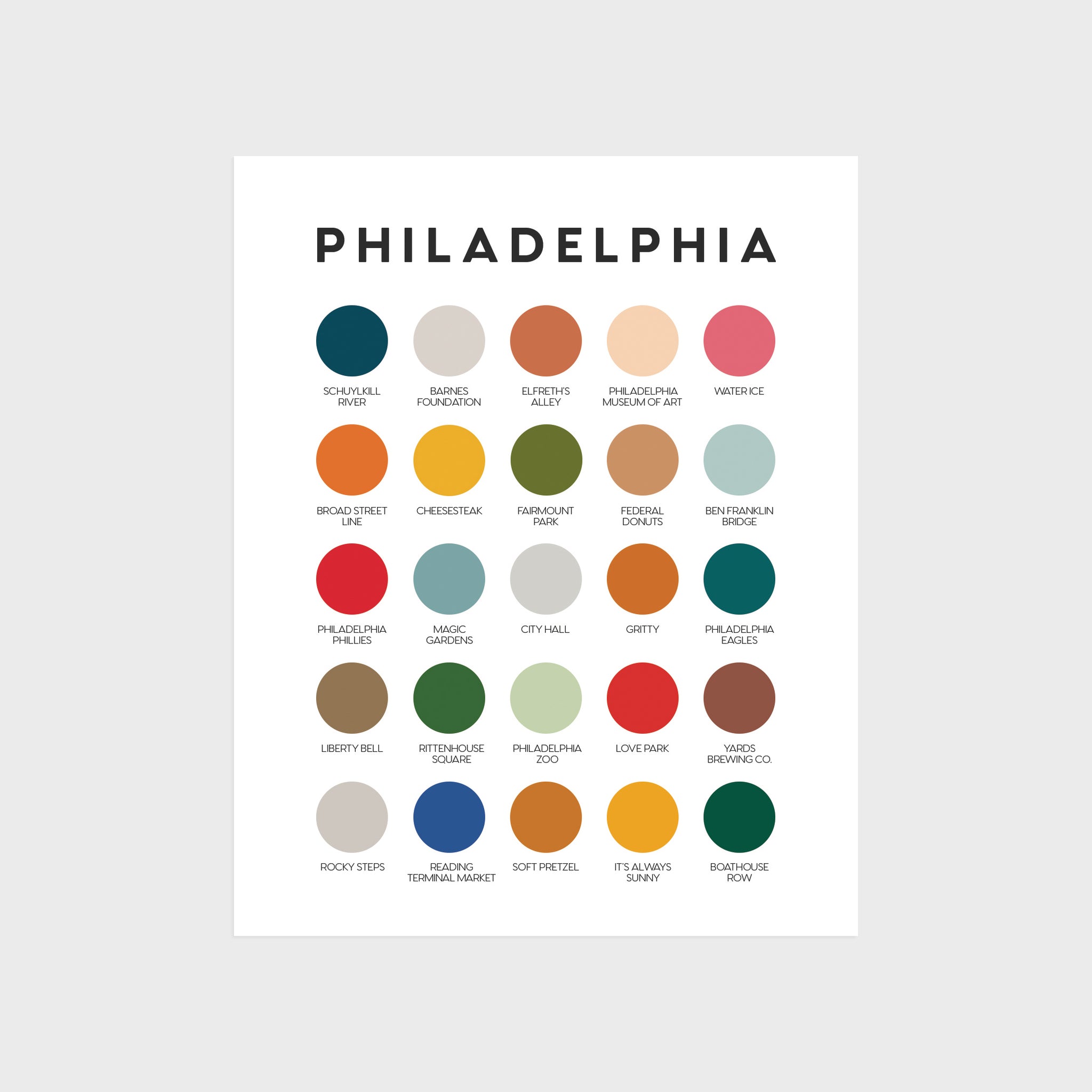 Philadelphia Color Palette Print – Lunch City Studio