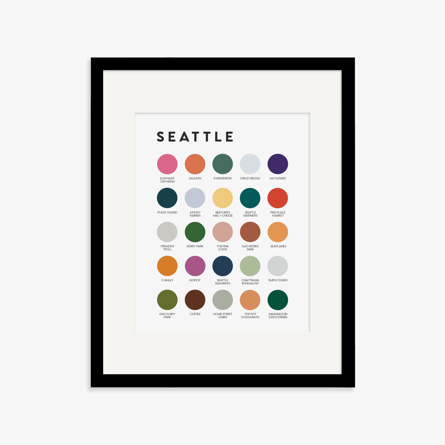 Seattle Color Palette Print – Lunch City Studio