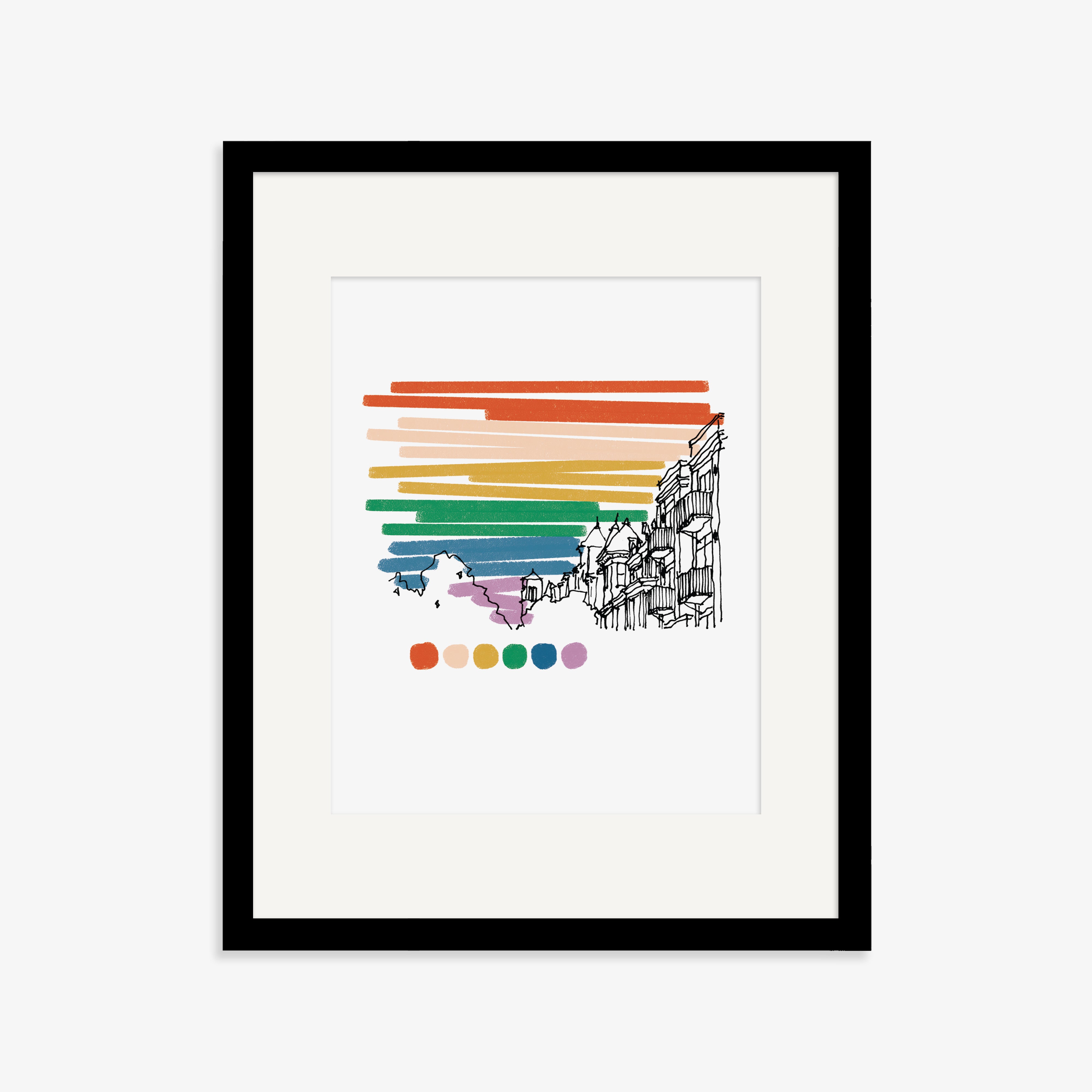 Washington DC Rainbow Sky Print – Lunch City Studio